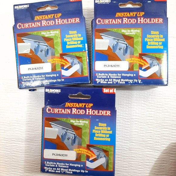 Other | Ideaworks Instant Up Curtain Rod Holders No Drill No Hammer Set ...